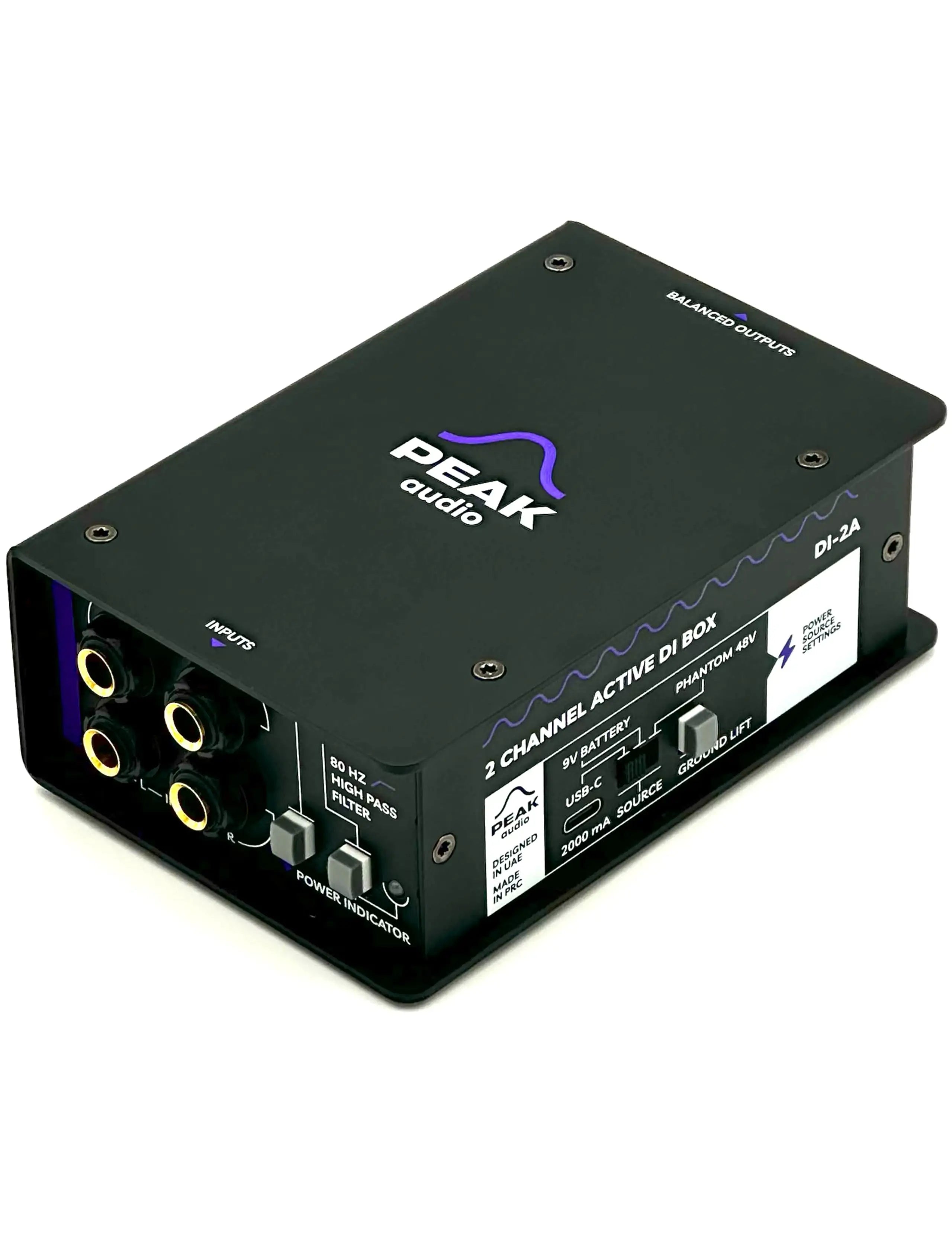 Peak Audio DI-2A Phantom Powered 2-Channel Active DI Box – Guitarstore.ae
